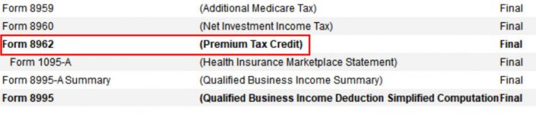 Self-Employed ACA Health Insurance Subsidy In H&R Block