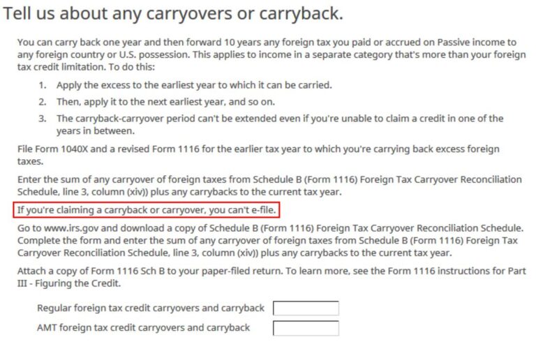 How to Enter 2024 Foreign Tax Credit Form 1116 in H&R Block