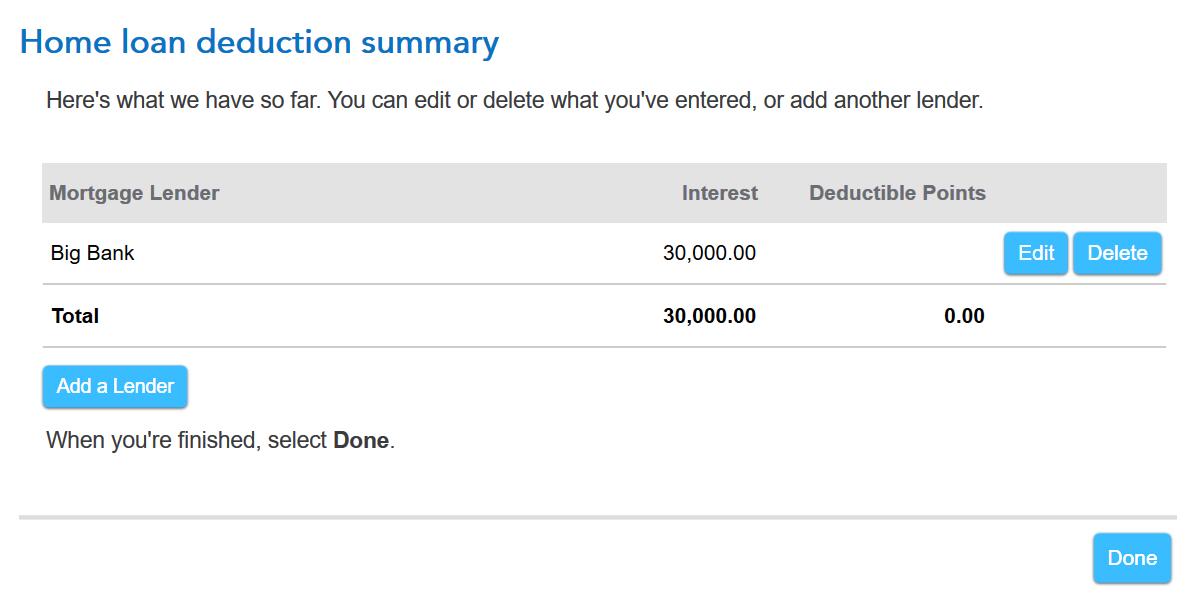 2024 Mortgage Interest Limit in TurboTax, H&R Block, FreeTaxUSA