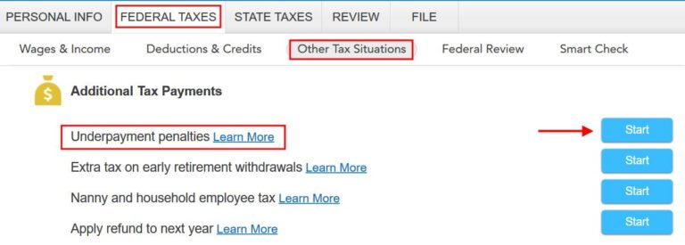 Opt Out of Underpayment Penalty in TurboTax and H&R Block