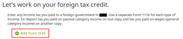 How to Enter 2024 Foreign Tax Credit Form 1116 in H&R Block