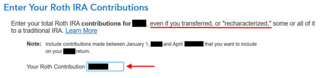 Split-Year Backdoor Roth IRA in TurboTax, Year 1