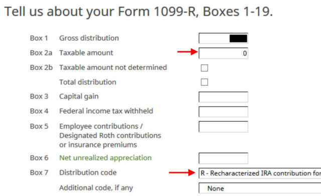 Split-Year Backdoor Roth IRA in H&R Block, Year 2